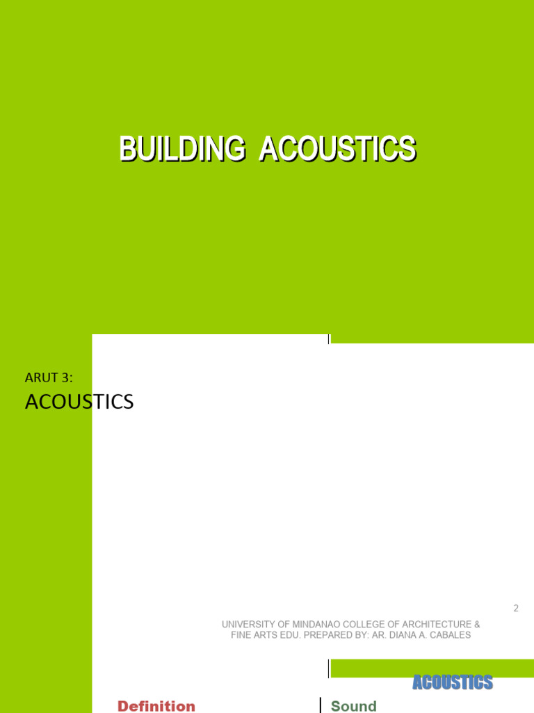 AR-UTILITIES 3 - Acoustics (Prof. Report) | PDF | Sound | Acoustics