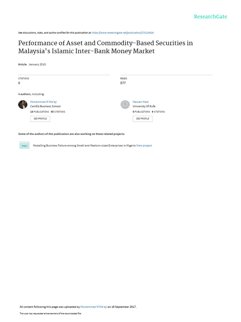 Performance of Commodity Murabahah | PDF | Islamic Banking And Finance ...