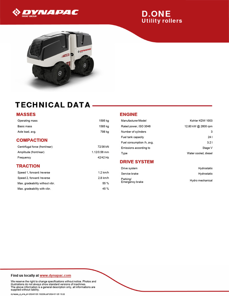 D.ONE Utility Rollers Specs | PDF
