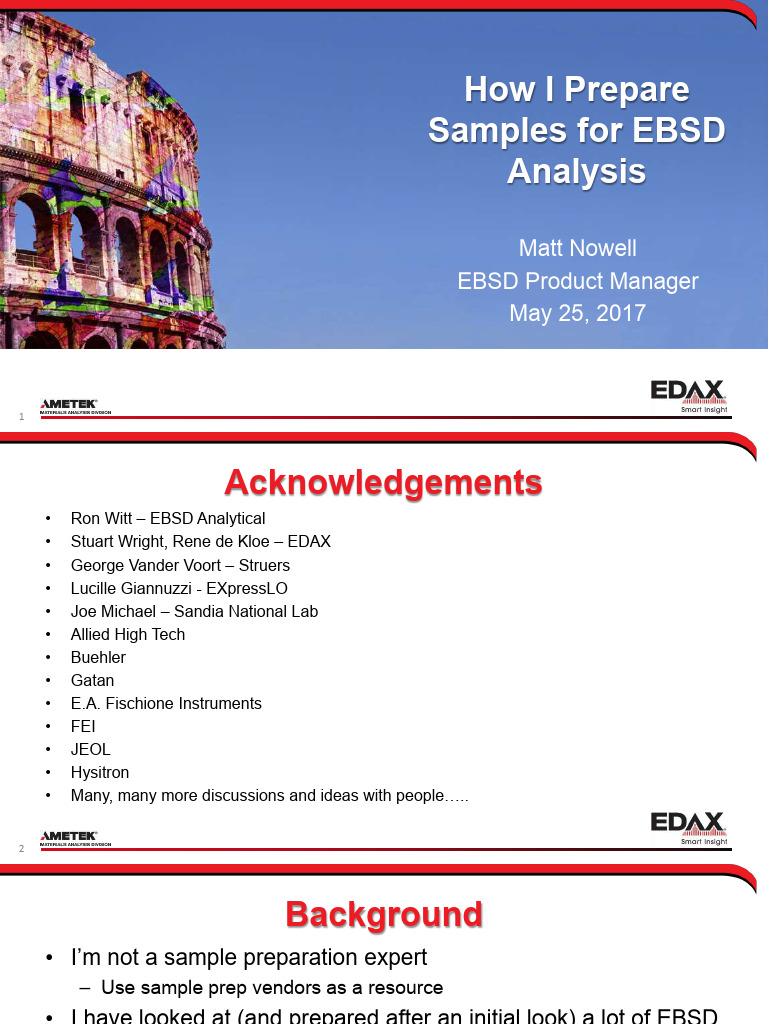 Ebsd Preparation !!!!! | PDF | Scientific Techniques | Materials Science
