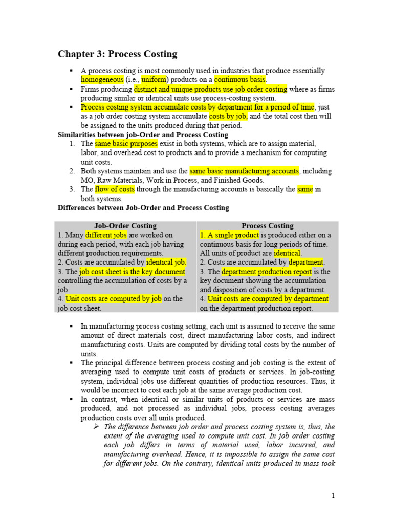 Chapter 3 - Process Costing | PDF | Technology & Engineering