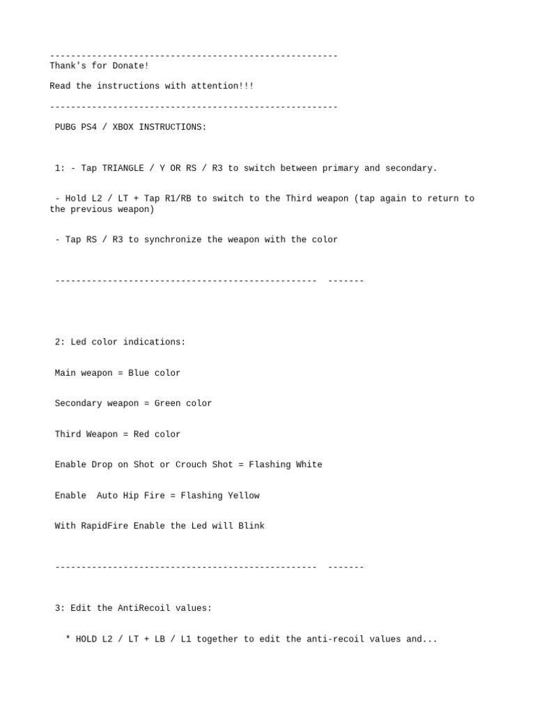 Pubg Instructions | PDF