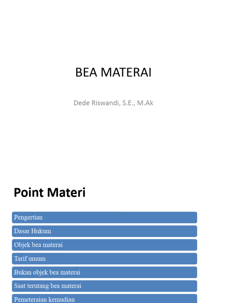 Bea Materai | PDF