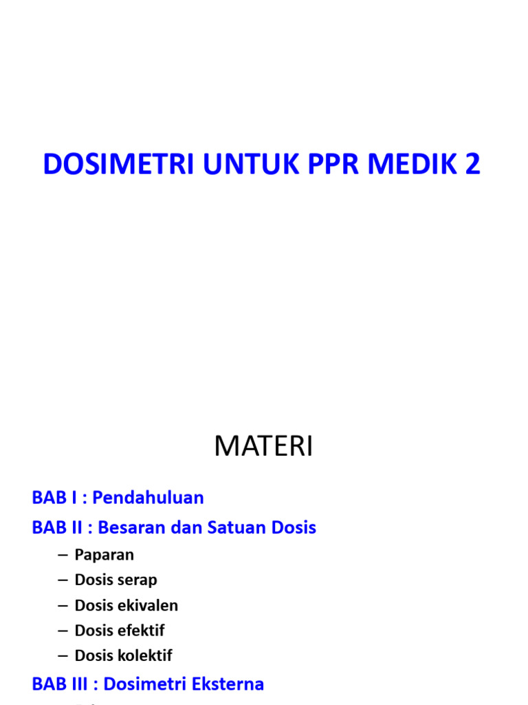 C. Dosimetri PPR Medik 2 | PDF