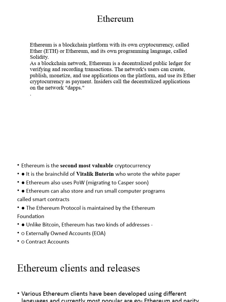 Ethereum | PDF | Integer (Computer Science) | Cryptocurrency