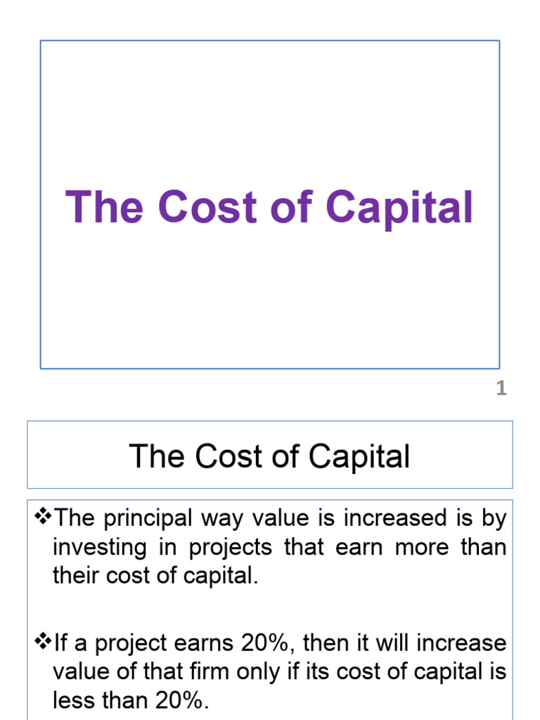 Understanding Cost of Capital and WACC | PDF | Cost Of Capital | Stocks