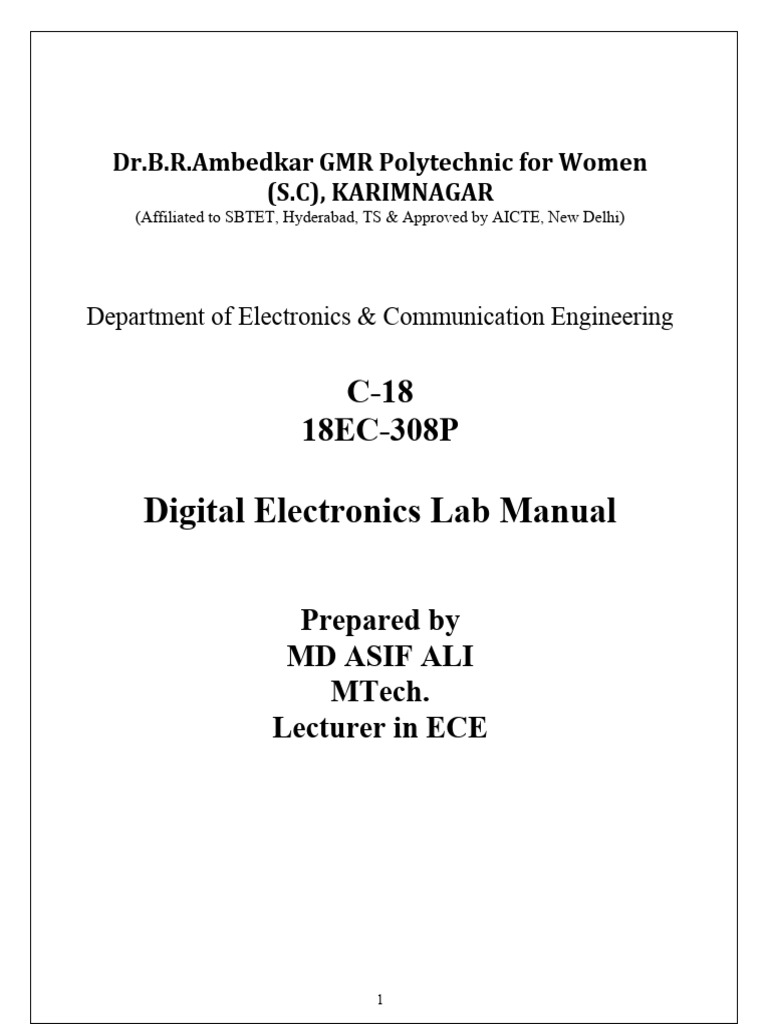 DE LAB ManualC-18 Final | PDF | Logic Gate | Cmos