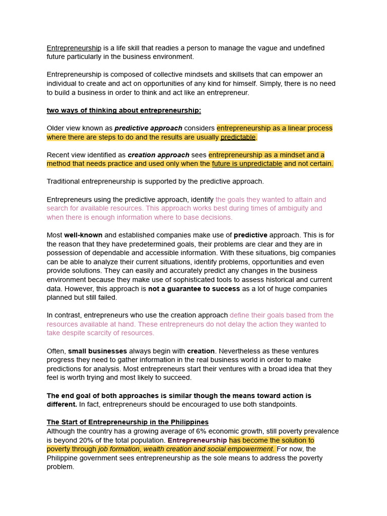 Entrep 1 | PDF | Entrepreneurship | Experience