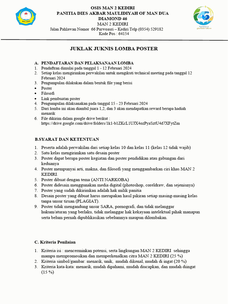 Juklak Juknis Lomba Poster | PDF