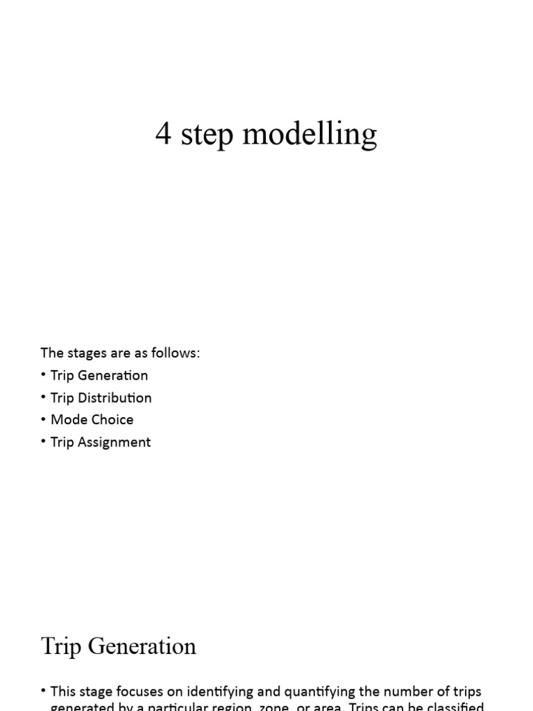 4 Step Modelling | PDF | Economies | Transport