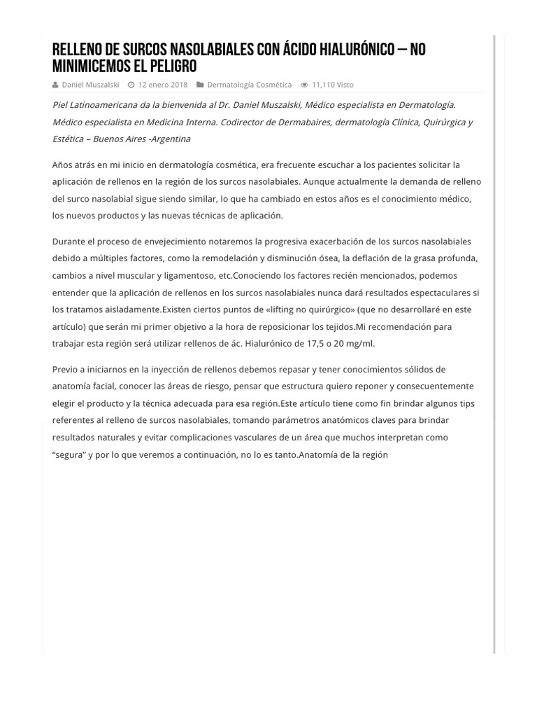 Relleno Surco Nasolabial | PDF