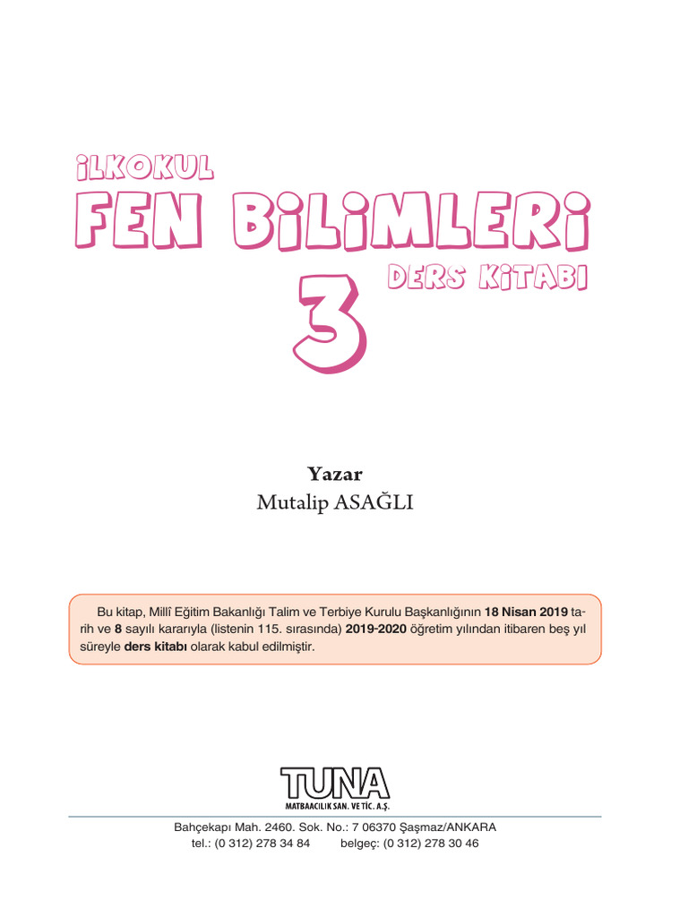 3 Sinif Fen Bilimleri Tuna 23 24 | PDF