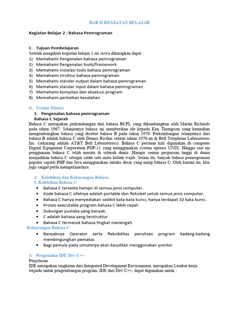 Bahasa Pemrograman | PDF