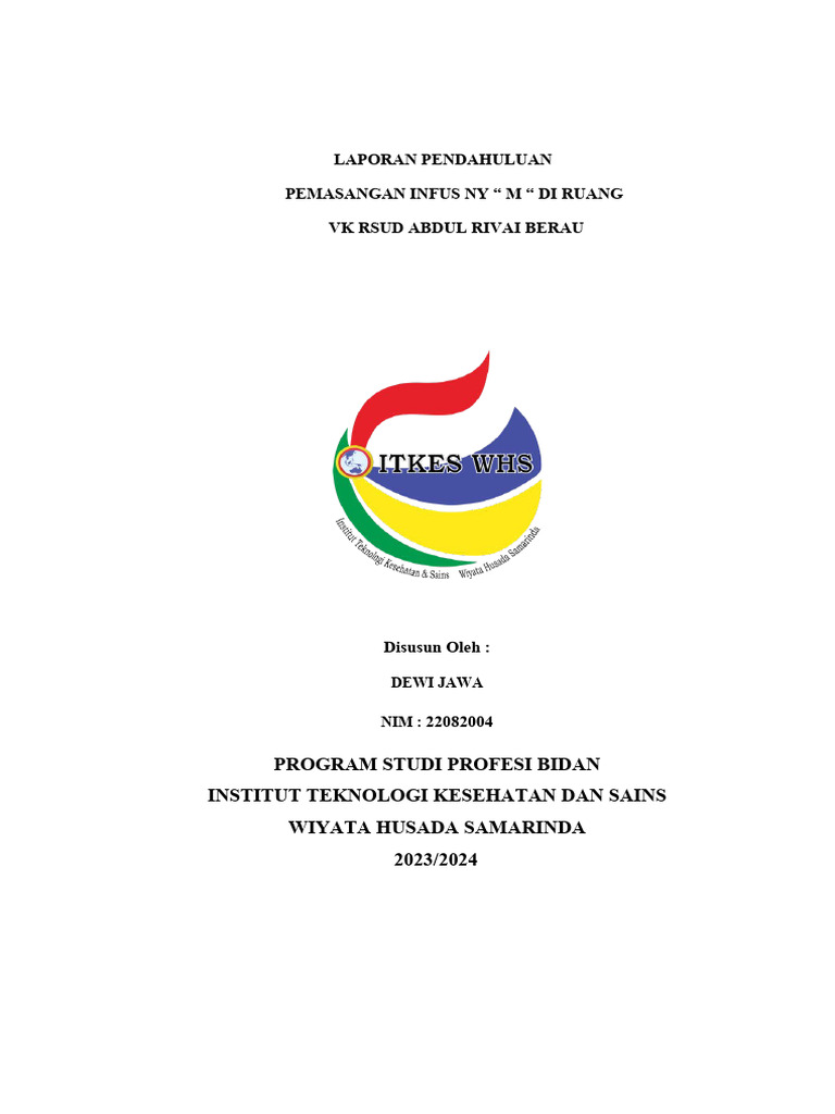LP KDK Pasang Infus - Dewi Jawa | PDF | Pengembangan Diri