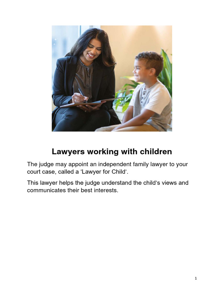 MOJ0601 Large Print Lawyers Working With Children | PDF | Lawyer | Judge