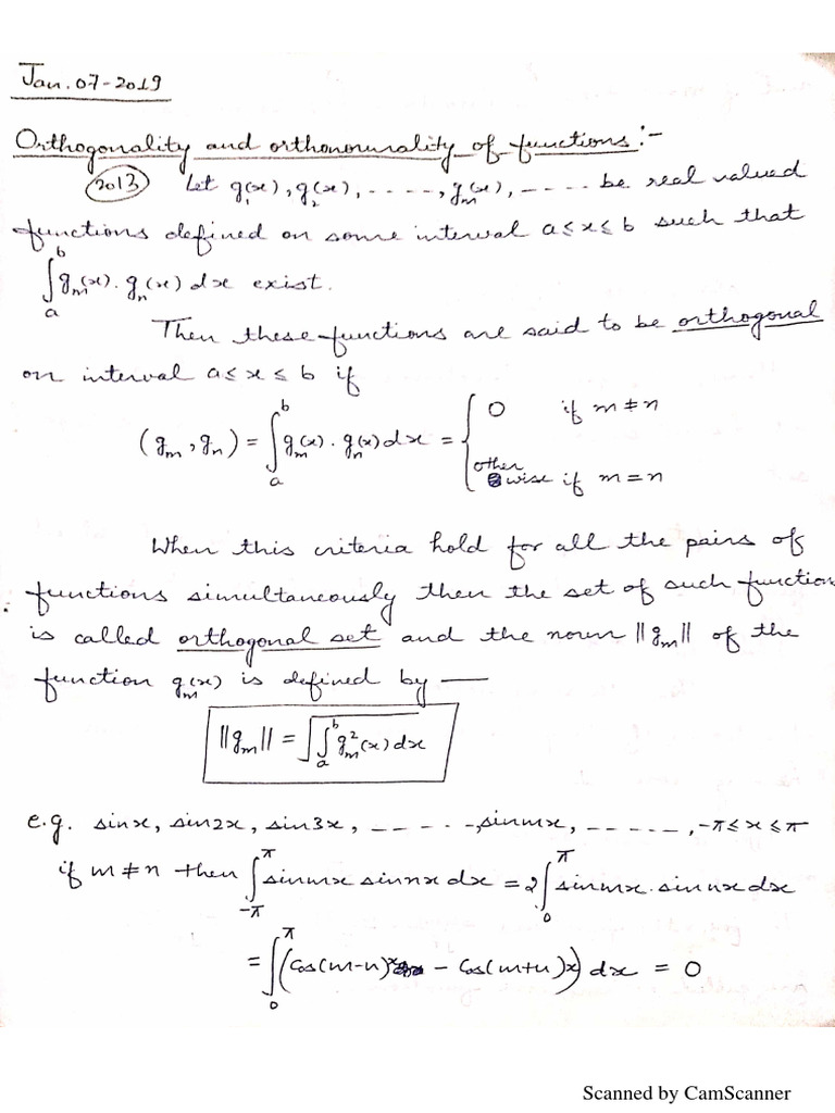 Mathmatical Method Notes MSC Au 3rd Sem | PDF