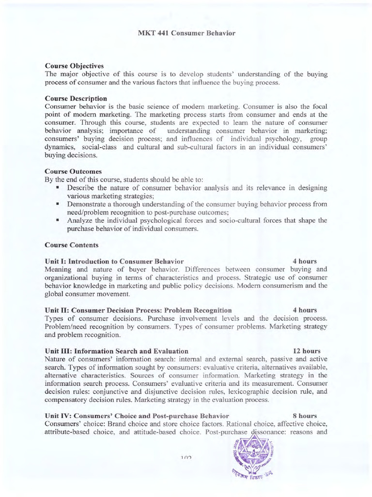 Consumer Behaviour | PDF