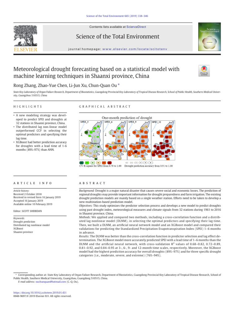 Meteorological Drought Forecasting Based On A Statistical Model With