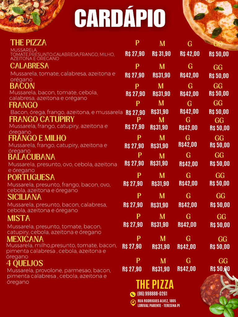 Cardápio de Pizza Moderno Neon Preto Amarelo Menu | PDF | Orégano | Queijo