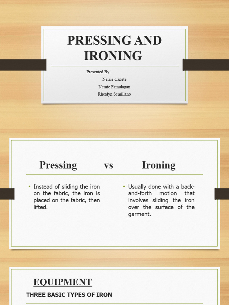 G 4 Pressing Ironing | PDF | Seam (Sewing) | Consumer Goods