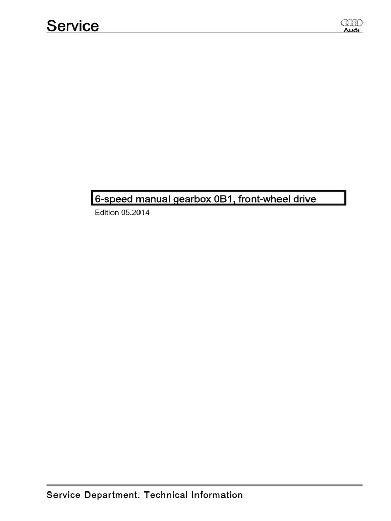 6-Speed Manual Gearbox 0B1 Front-Wheel Drive | PDF | Manual ...