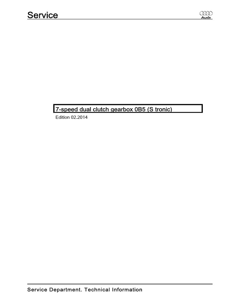 7-Speed Dual Clutch Gearbox 0B5 (S Tronic) | PDF | Manual Transmission ...