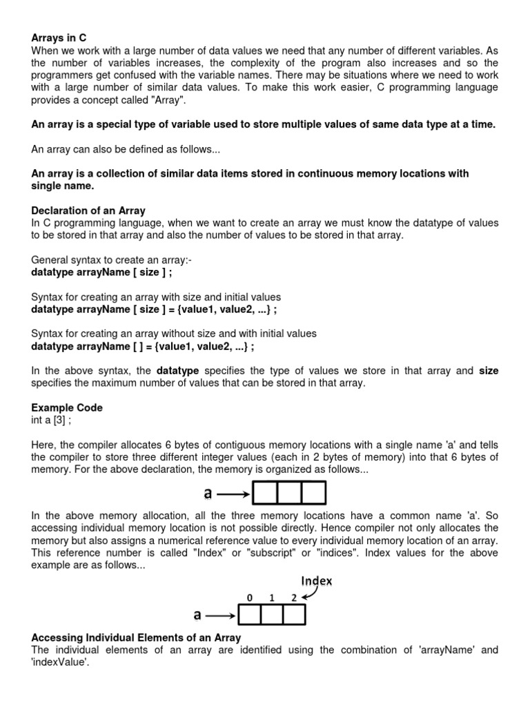 Module-III (Arrays) | PDF