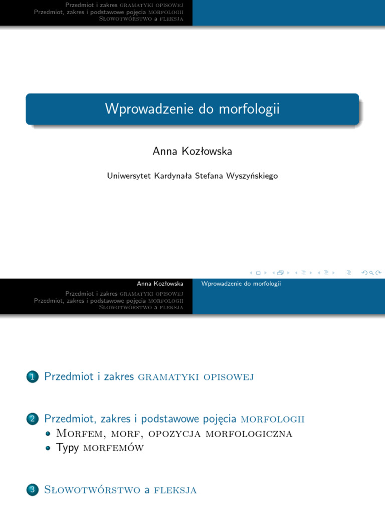 Wprowadzenie Do Morfologii | PDF