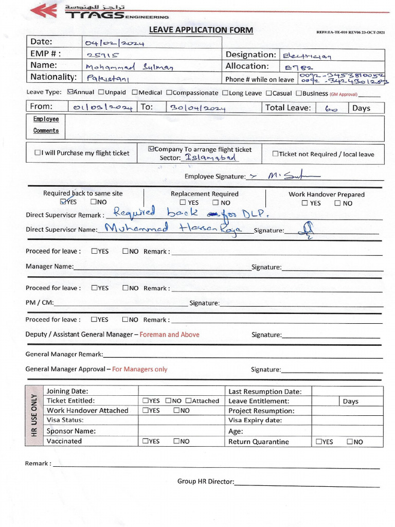 Emp#25715 - Leave Application | PDF