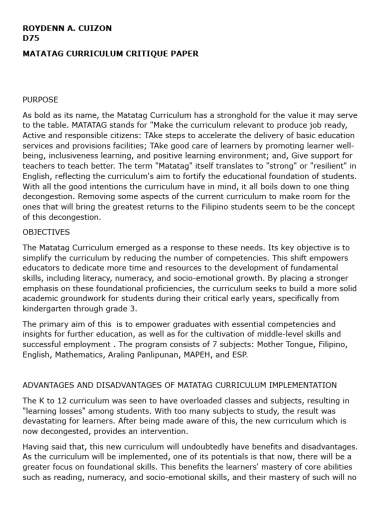 Critique Paper. | PDF | Curriculum | Learning