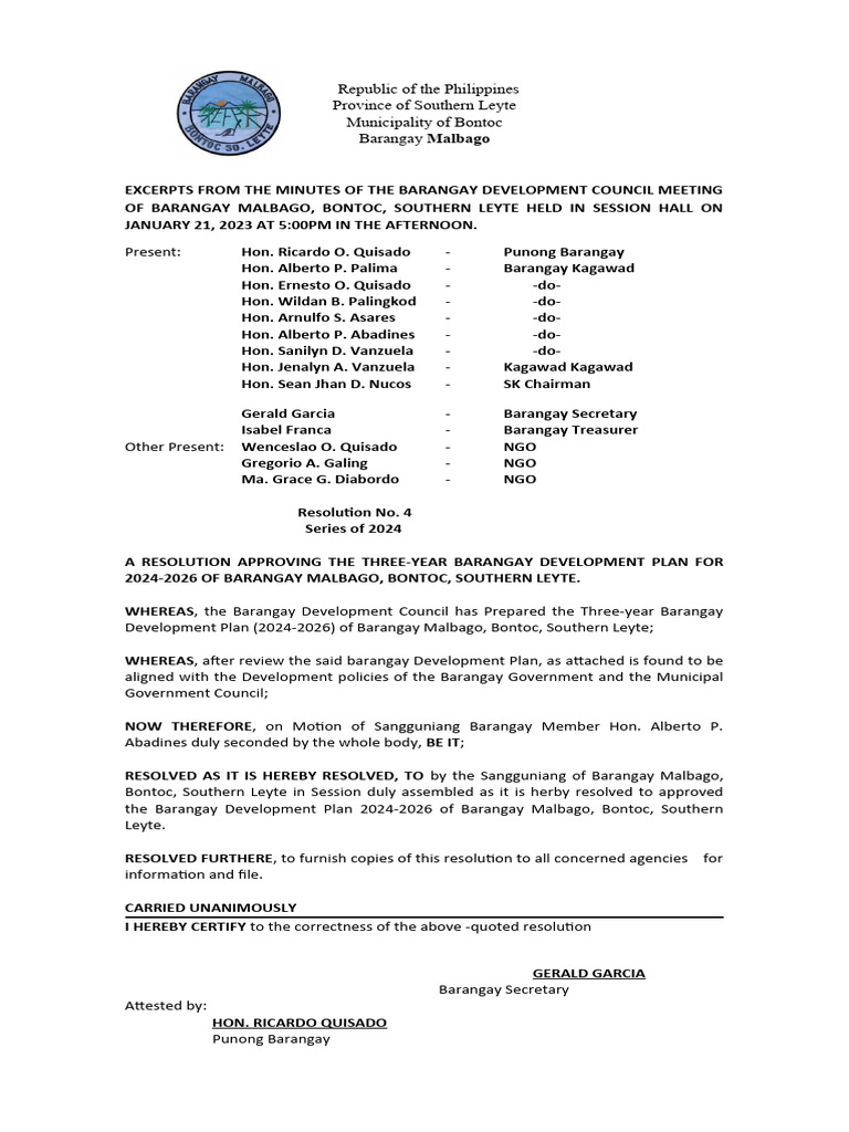 Resolution No. 5 2024 | PDF