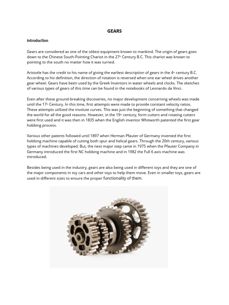GEARS | PDF | Gear | Mechanics
