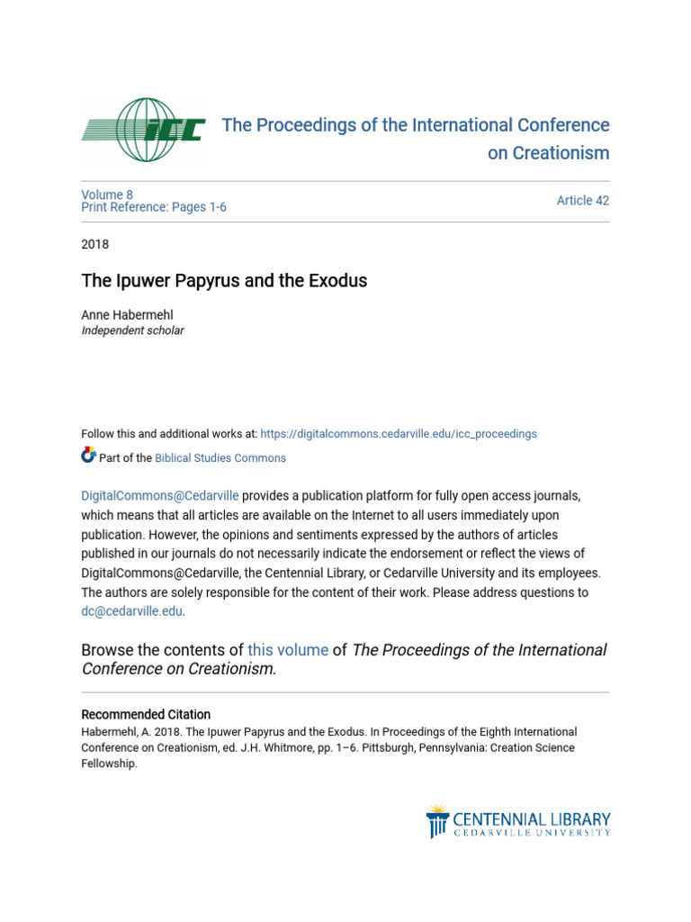 The Ipuwer Papyrus and The Exodus | PDF | Ancient Egypt | Pharaoh