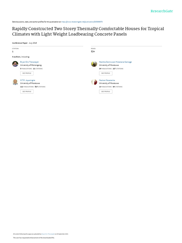 Rapidly Constructed Two Storey Thermally Comfortable Houses For ...