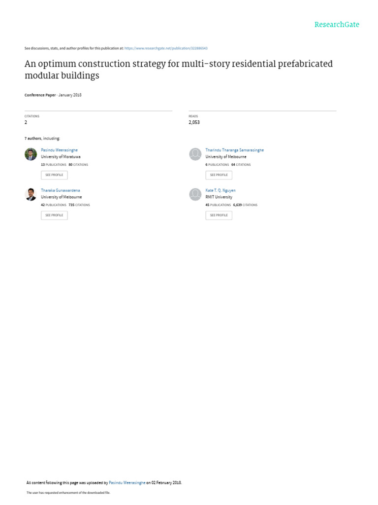 An Optimum Construction Strategy For Multi-Story Residential ...