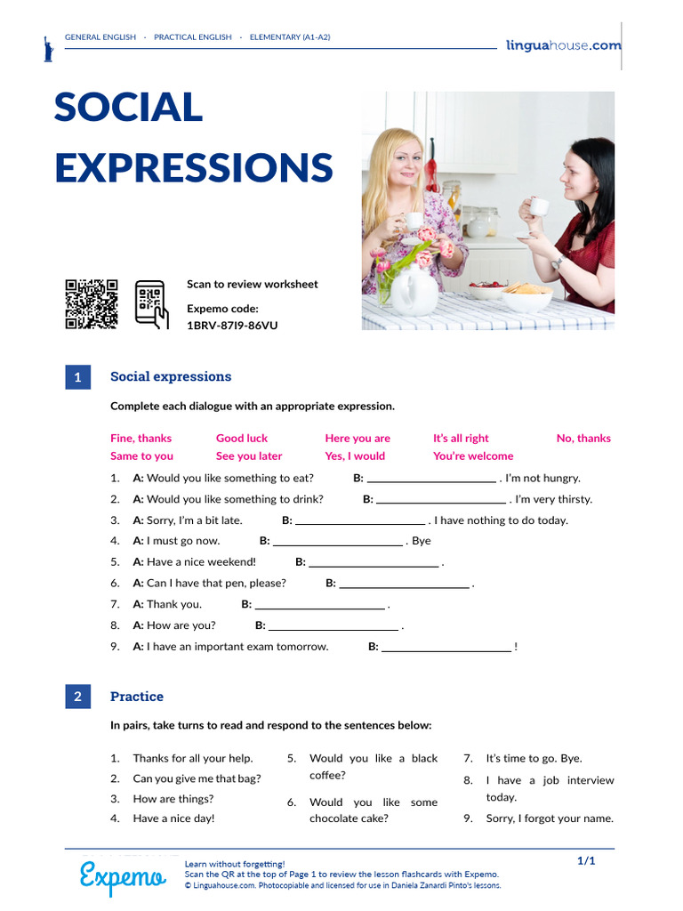 Social Expressions American English Student | PDF
