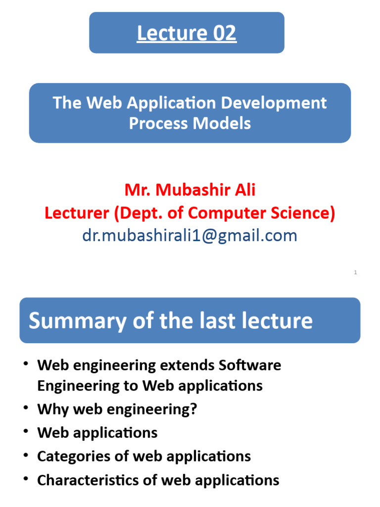 Lect-2-Web-development-process-model | PDF | Software Development Process | Computer Engineering