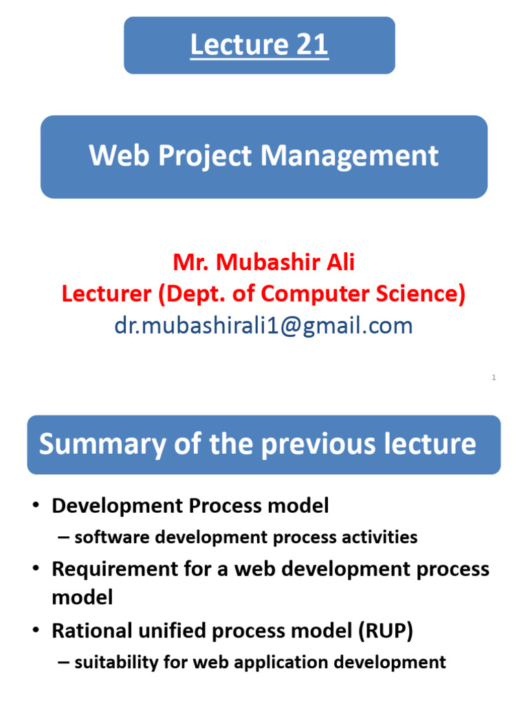 Lect 29 Web Project Management Pdf Project Management Computer