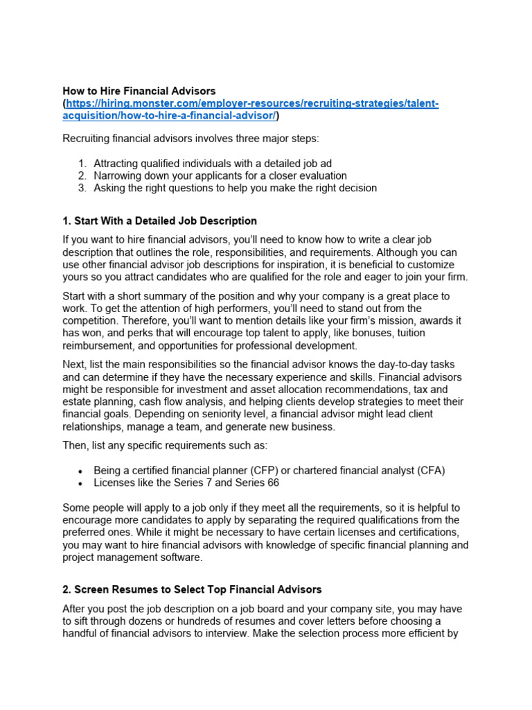 How-to-Recruit-Financial-Advisor- | PDF | Financial Adviser | Money ...