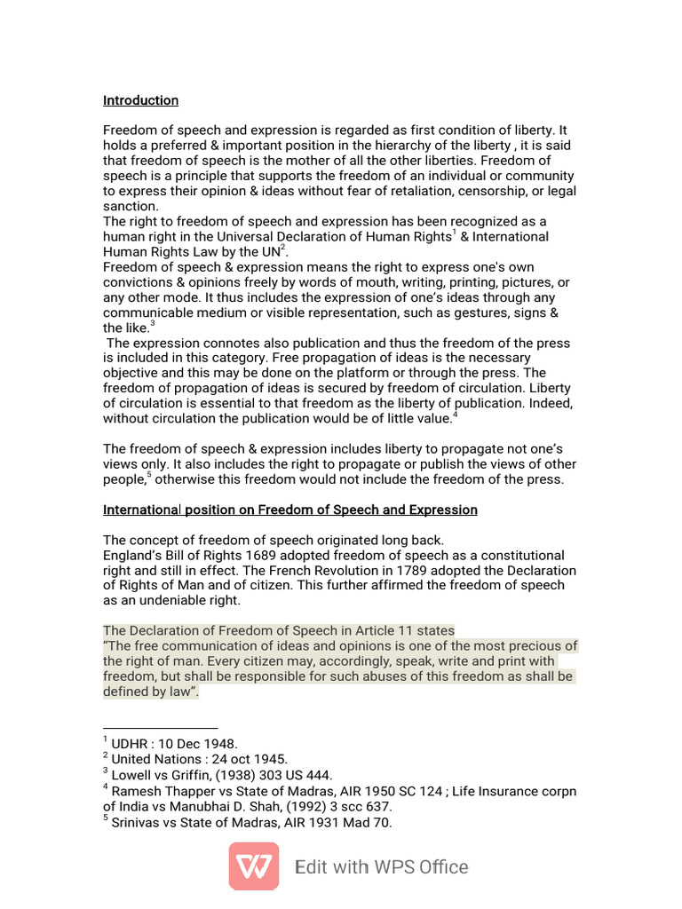 Freedom of Speech and Expression | PDF | Freedom Of Speech | Government
