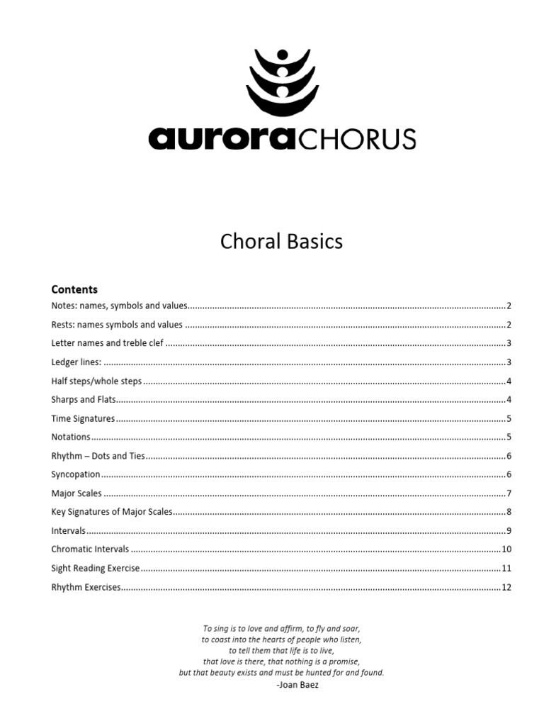 Choral Basics | PDF | Interval (Music) | Pitch (Music)