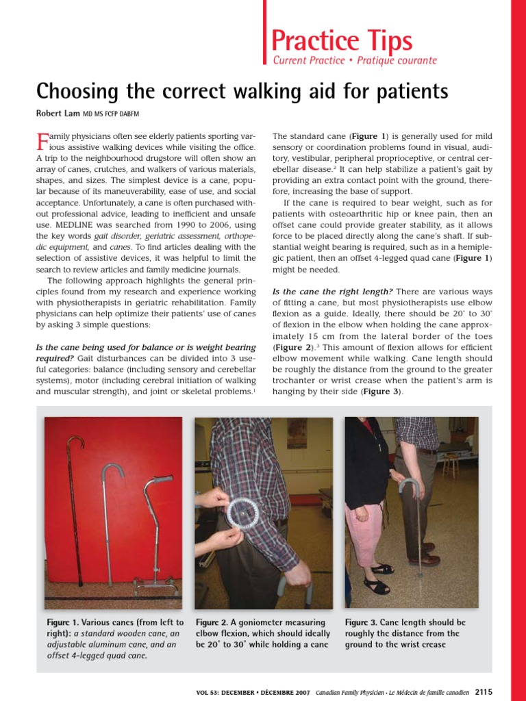 Choosing The Correct Walking Aid For Patients | PDF | Balance (Ability ...