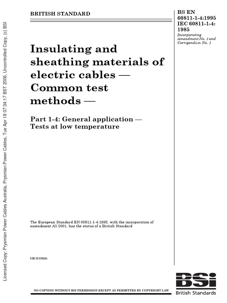 Insulating and Sheathing Materials of Electric Cables - Common Test ...