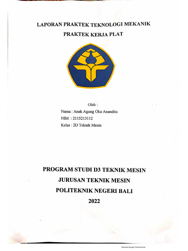 Laporan Kerja Plat Semester2 | PDF