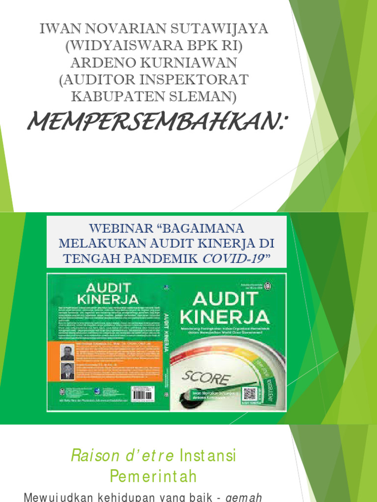 Materi Webinar 8 Juli 2020 - Audit Kinerja | PDF | Bisnis