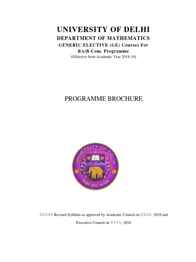 CBCS - GE For BA and BCom (Prog) | PDF | Prime Number | Matrix (Mathematics)