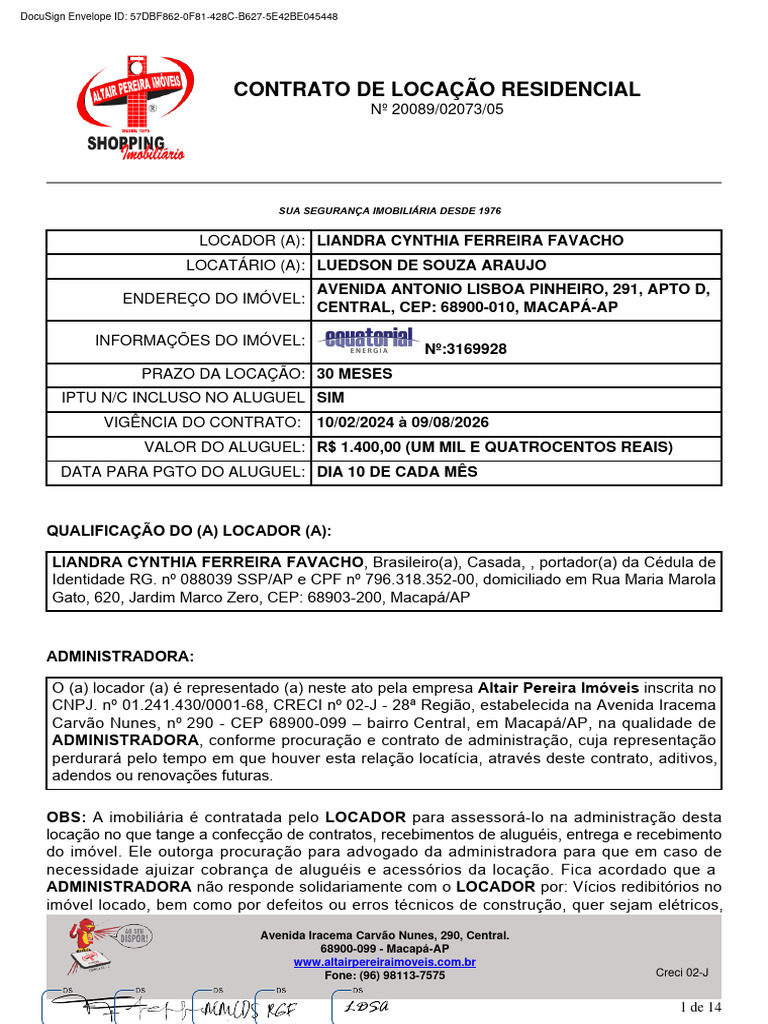 Contrato de Locação | PDF | Aluguel | Imposto de Renda
