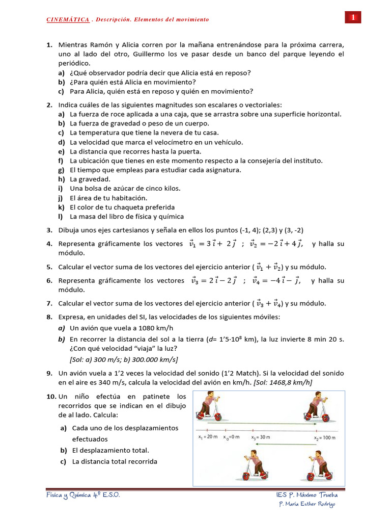 Cinemática-1-Descripción | PDF | Vector Euclidiano | Velocidad