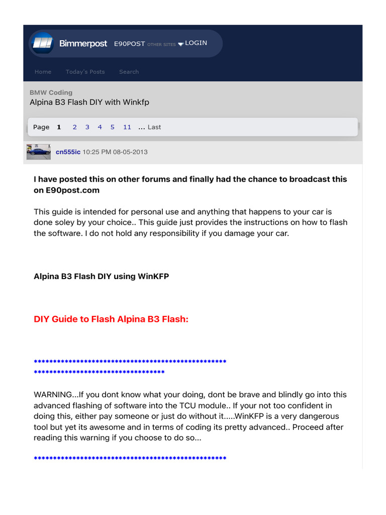 Alpina B3 Flash DIY With Winkfp - BMW 3-Series (E90 E92) Forum | PDF | Bmw | Automotive Technologies