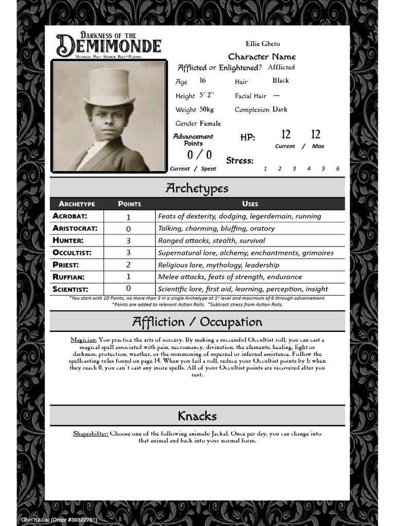 Darkness of The Demimonde Ellie-Gbeto-Magician | PDF | Mythological ...
